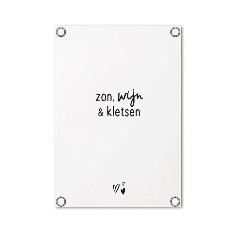 Tuinposter Zon Wijn Kletsen Wit 60x80 cm – Zoedt